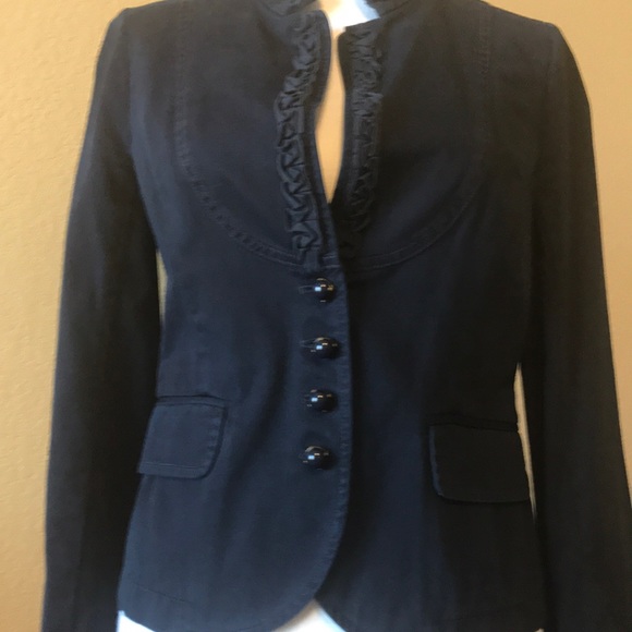 J. Crew | Jackets & Coats | J Crew Dark Blue Emperor Collar Canvas ...